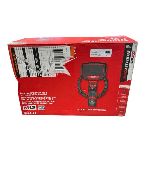 Milwaukee M12 12V Lithium-Ion Corldless M-SPECTOR 360-Degree 10 ft. Inspection Camera Kit 2324-21