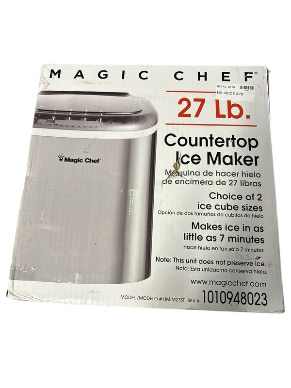 Magic Chef 27 lbs. Bullet Ice Countertop Ice Maker in Stainless Steel ...