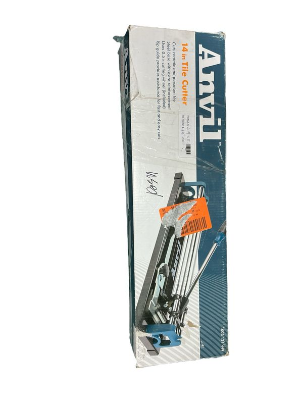 Anvil 14 in. Ceramic and Porcelain Tile Cutter with 1/2 in. Cutting ...