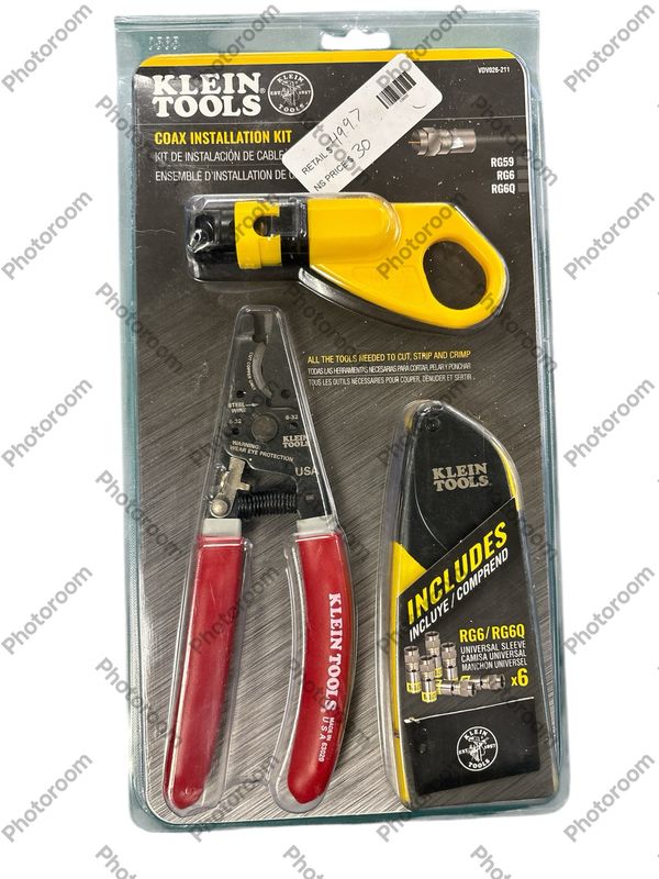 Klein Tools Coax Cable Installation Tool Set with Zipper Pouch VDV026-211