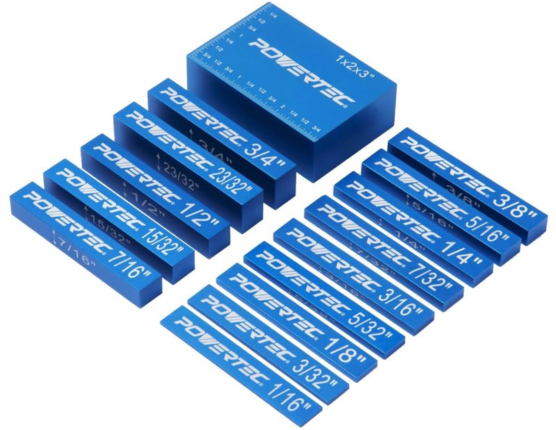 POWERTEC 15pcs Setup Blocks Height Gauge Set, Router Table Setup Bars ...