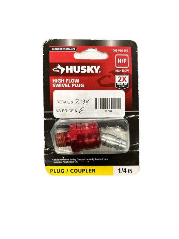 Husky 1/4 in. HI FLO NPT Male Swivel Plug 12929HOM New