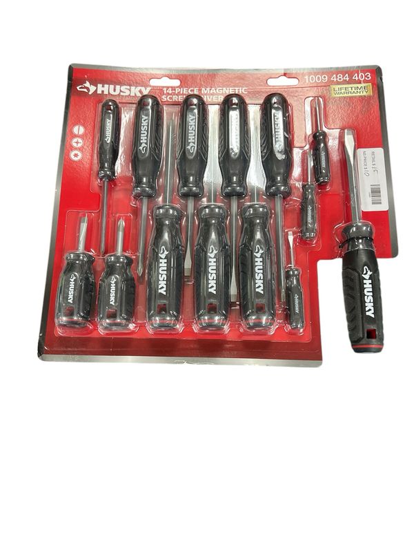 Husky Screwdriver Set with Magnetic Tip (14-Piece) HUSKY014-1 New