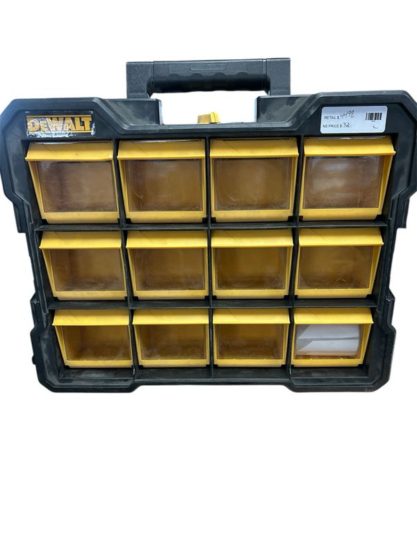 DEWALT Plastic 12-Compartment Small Parts Organizer Flip Bin DWST14121
