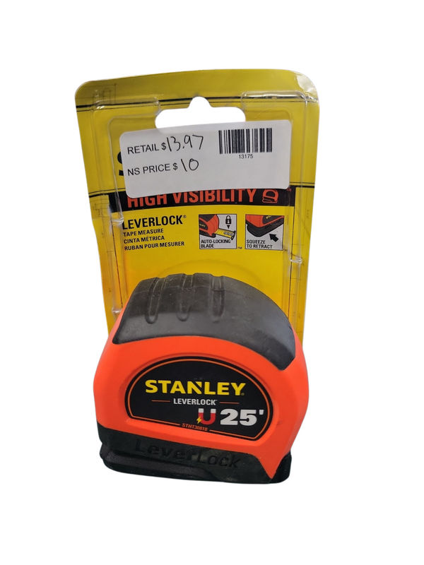 Stanley 25 ft. LeverLock High Visibility Tape Measure with Magnetic ...