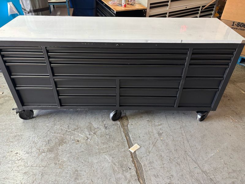 Tool Storage 84 in. W x 24 in. D Heavy Duty Mobile Workbench Tool Chest ...