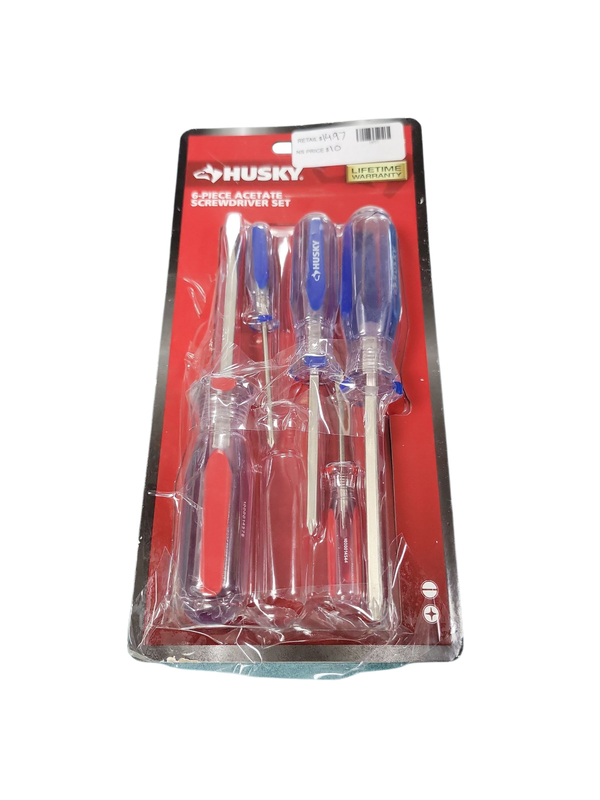 Husky Philips and Slotted Screwdriver Set with Acetate Handles (6-Piece ...