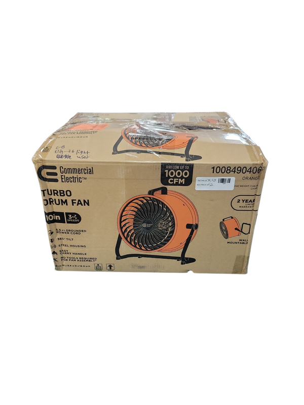 Commercial Electric 10 in. 3-Speed High Velocity Turbo Fan SFD-250B