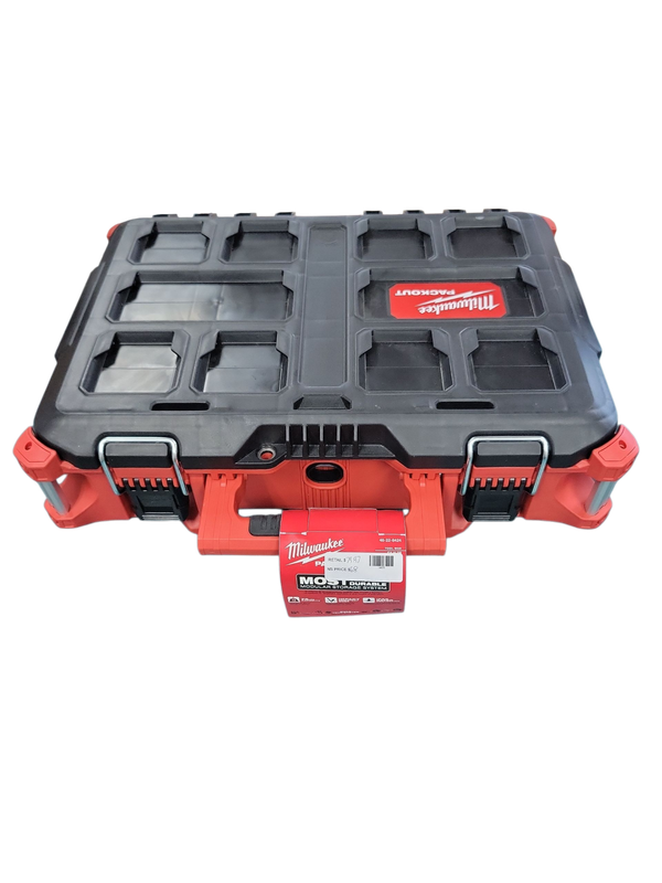 Milwaukee PACKOUT 22 in. Medium Red Tool Box with 75 lbs. Weight ...