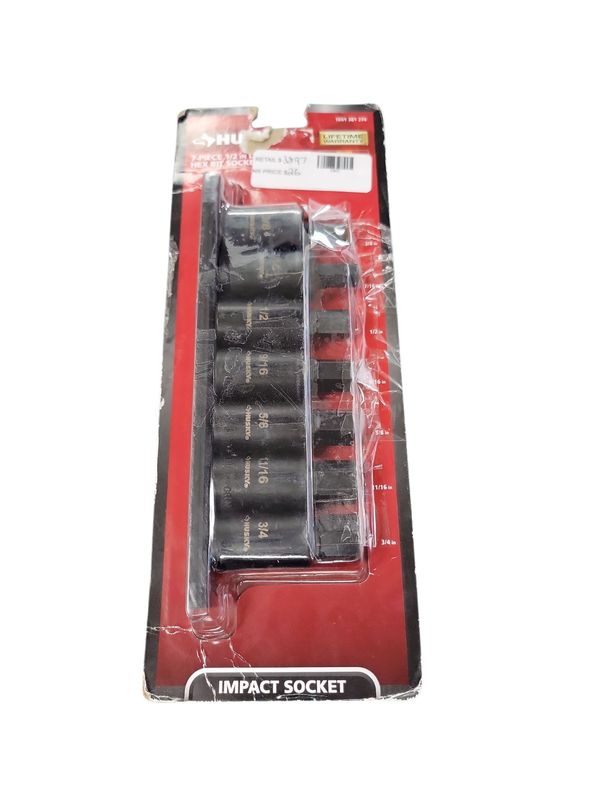 Husky 1/2 in. Drive Hex Bit Impact Socket Set SAE (7-Piece) H2DSAEHBI7PC