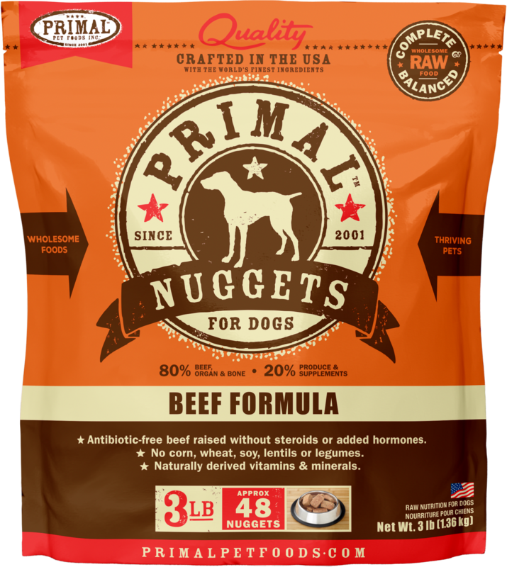Primal Beef Formula Nuggets Frozen Raw 3lb
