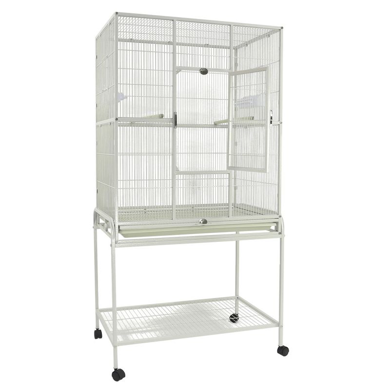 A&E Cages Flight Cage and Stand White, 31In X 20 in