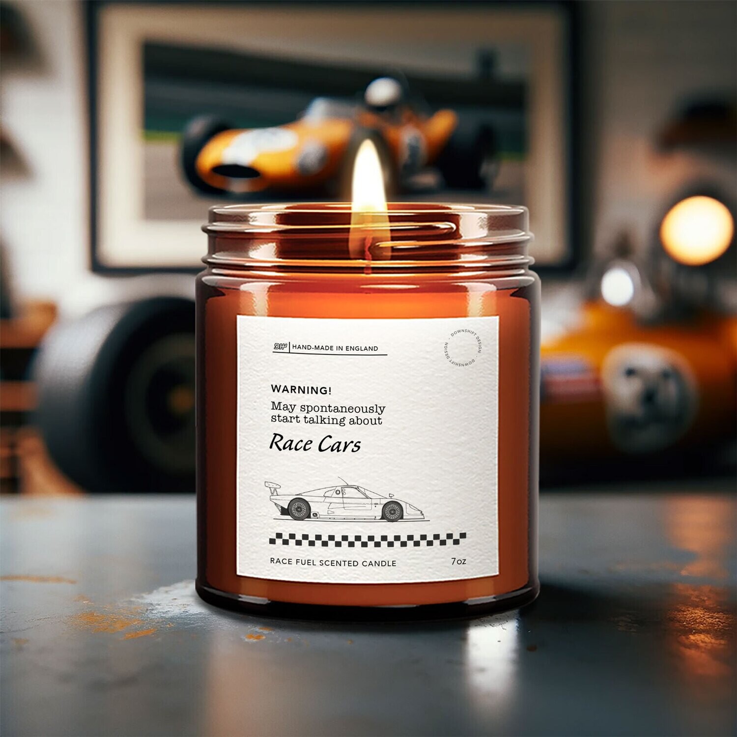 Personalised Race Car Candle