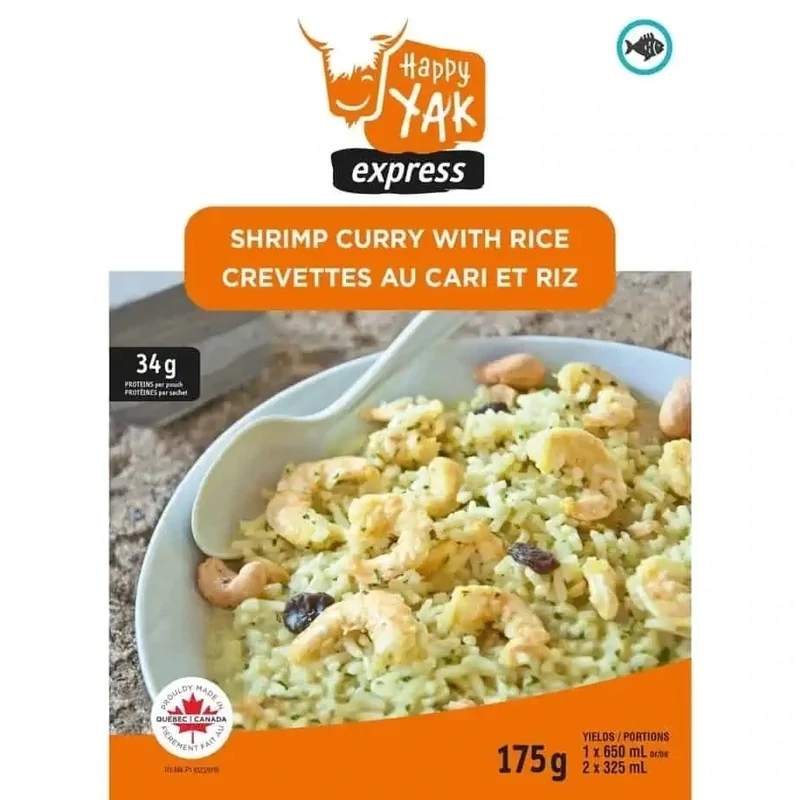 Crevettes au cari et riz Happy Yak