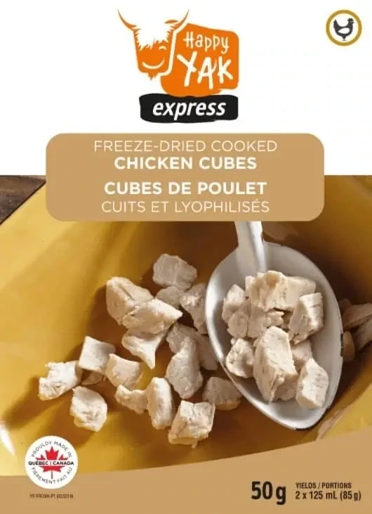 Poulet en cubes cuits et lyophilisés Happy Yak