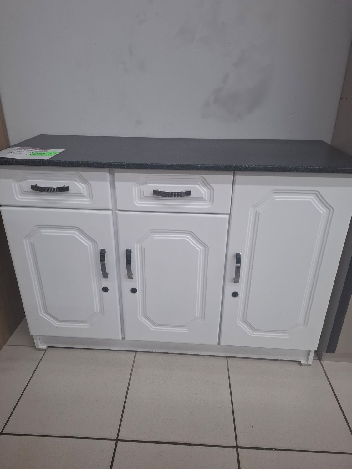 3 door kitchen base unit white