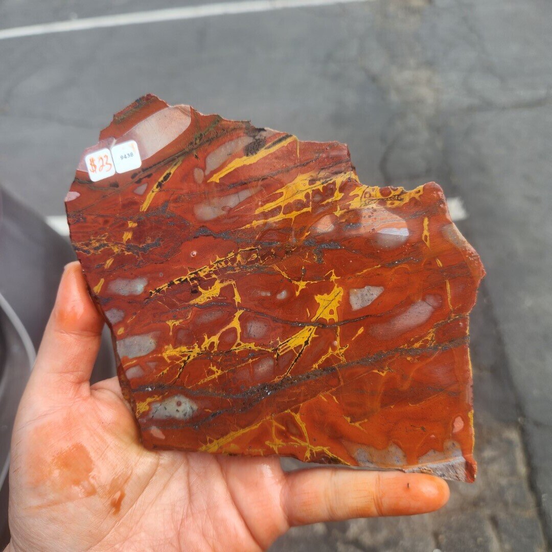 Red and Green Blanket Rhyolite Slab