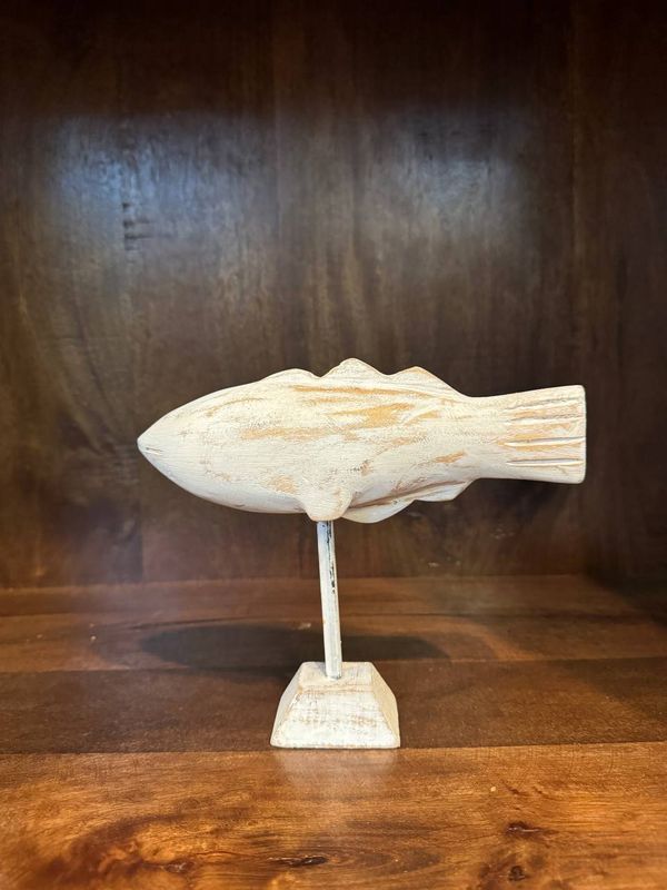 Fish Sculpture Wooden Statues 8"