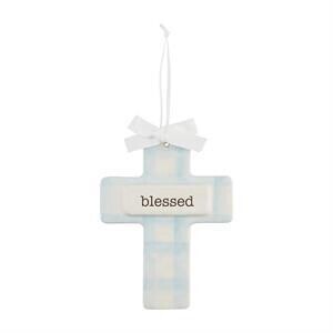 Blue Blessed Keepsake Cross