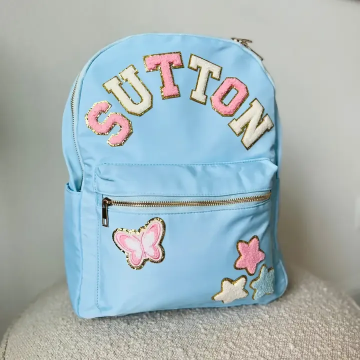 Nylon Backpack-Baby Blue