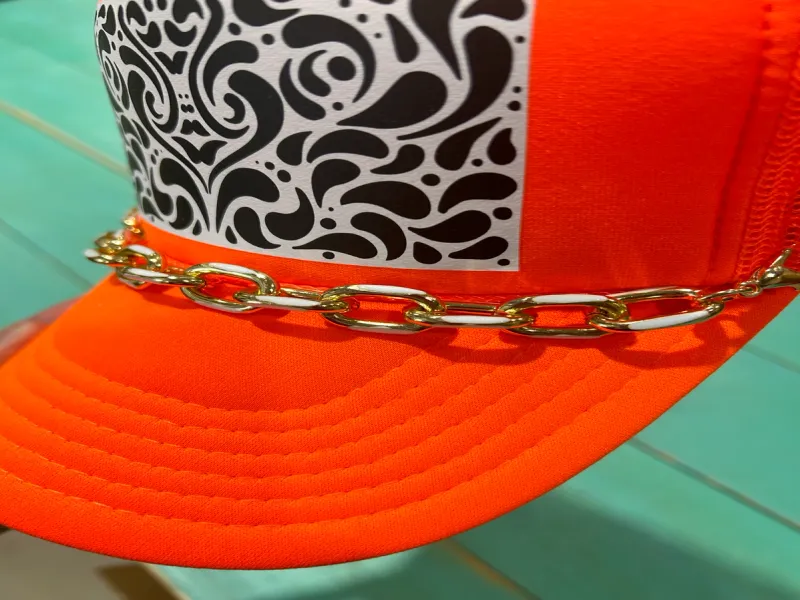 Chunky White Enamel Dipped Hat Chain