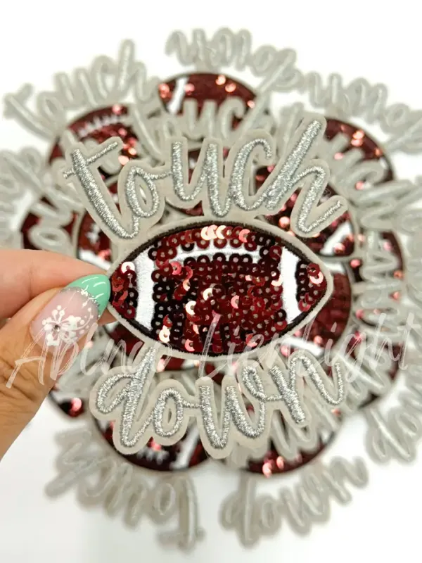 Silver Touchdown Football Patch