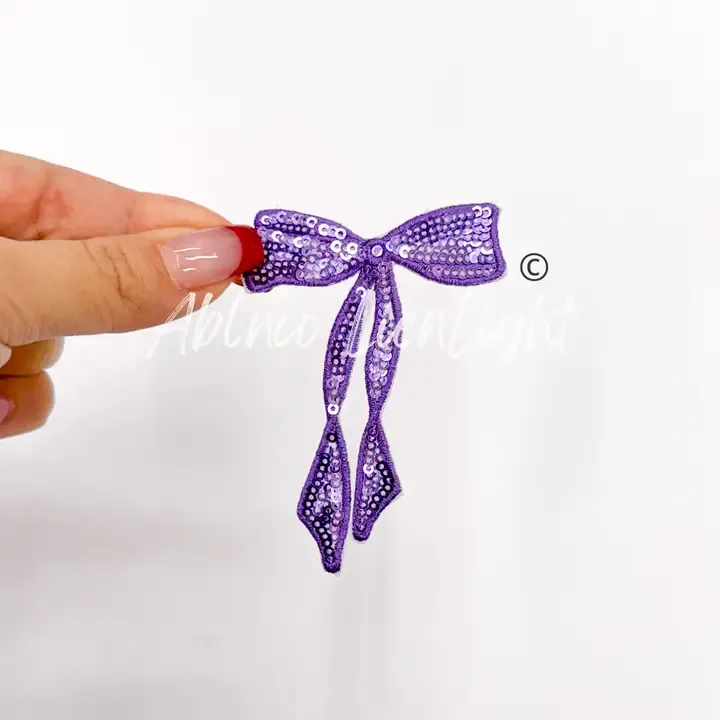 Purple Skinny Bow Patch