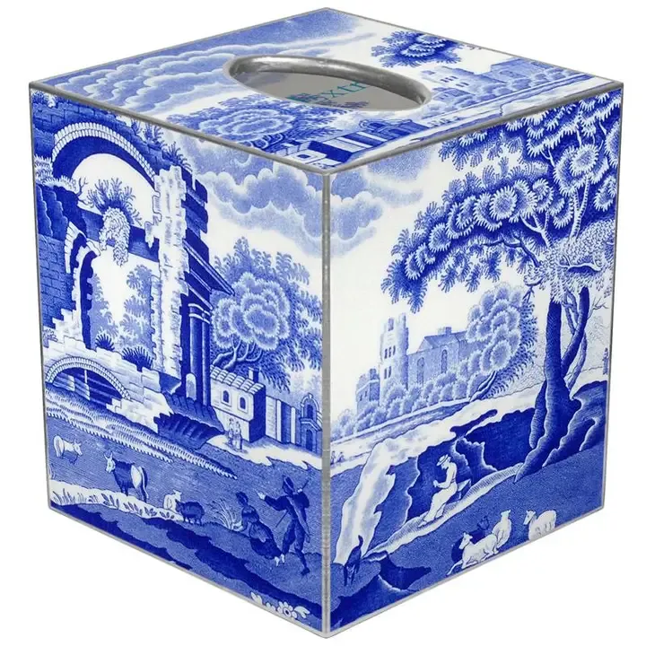 VG Blue Italian Tissue Box Cover