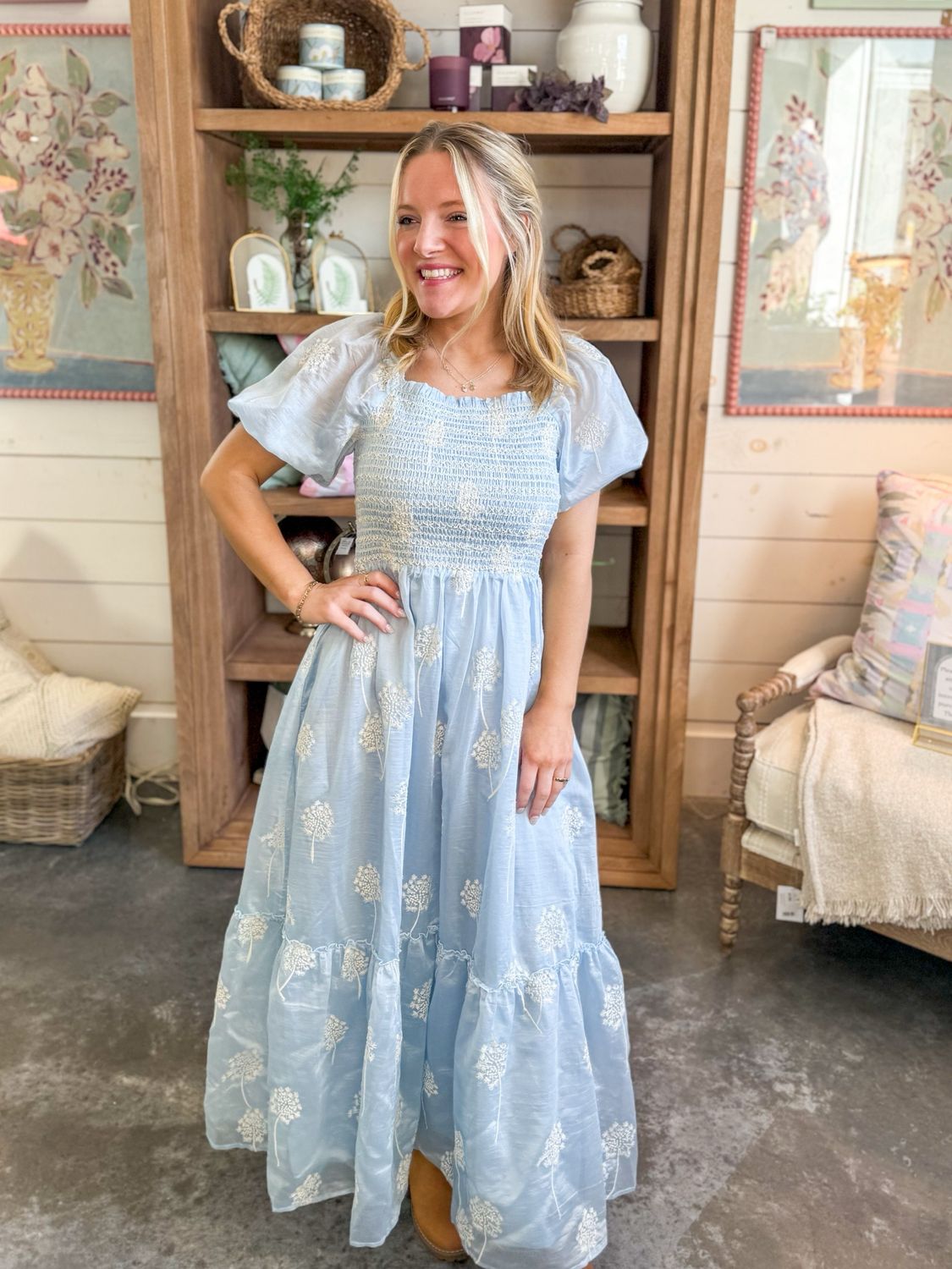 RD Powder Blue Petals Maxi
