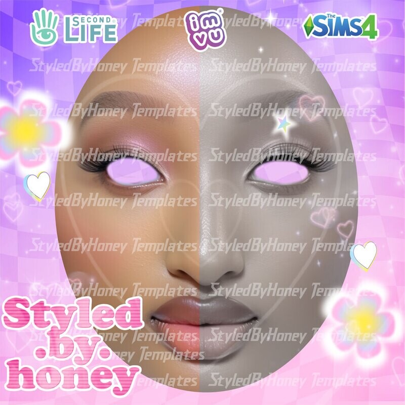 LSR_002 - Ready to use IMVU Skin Mesh Head/Second life skin template