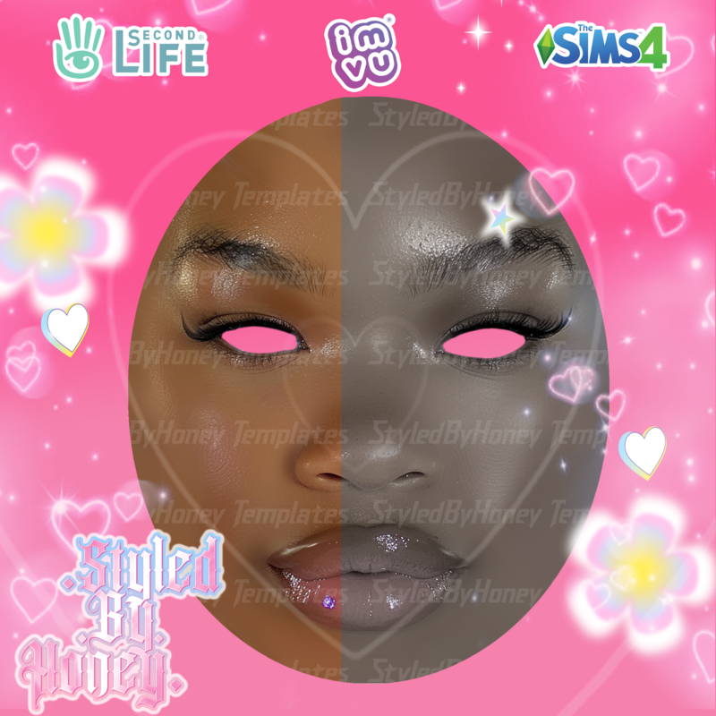 NF_002 - Ready to use IMVU Skin Mesh Head/Second life skin template