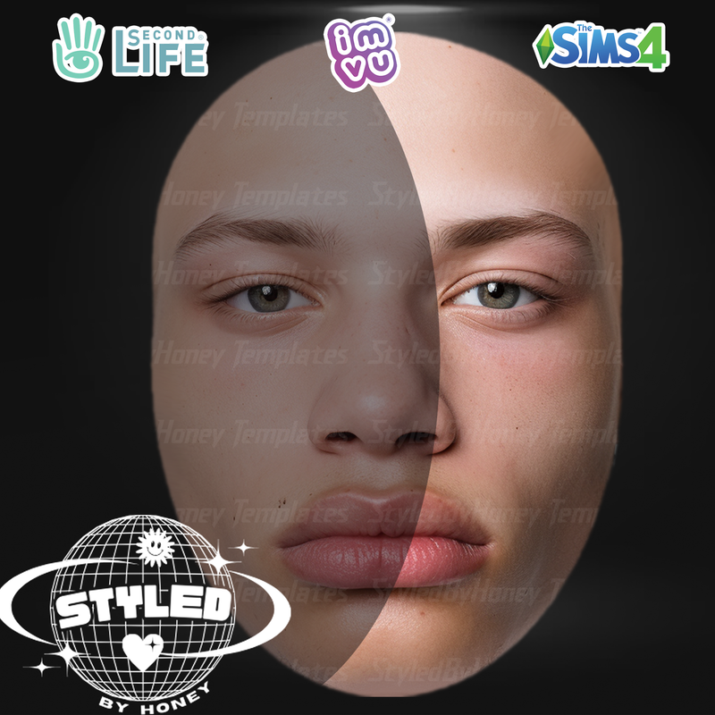 NF_007 - Ready to use IMVU Skin Mesh Head/Second life skin template