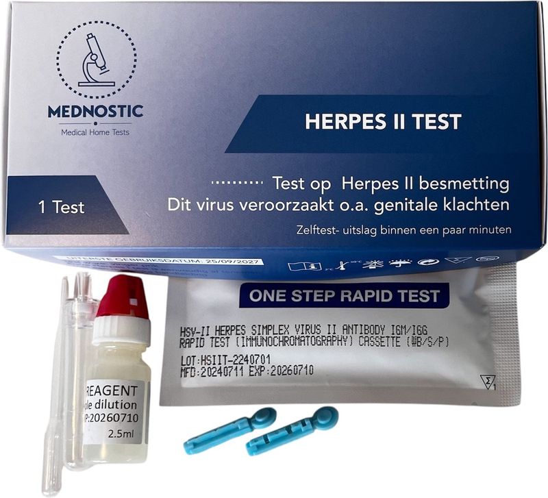 Herpes Thuis Test II, (hsv2) uitslag binnen 10 minuten