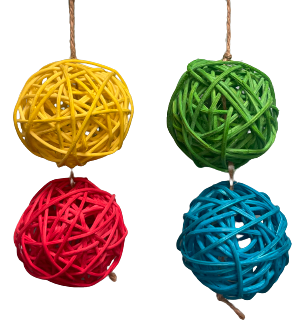 A&E Cage Company Nibbles Vine Ball on String Small Animal Chew Toy
