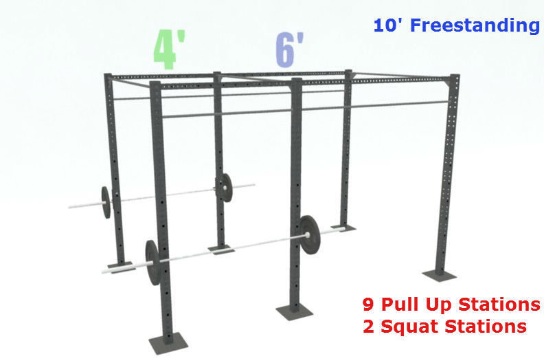 10' TITAN RIG = 9 PULL-UP STATIONS WITH 2 SQUAT STATIONS