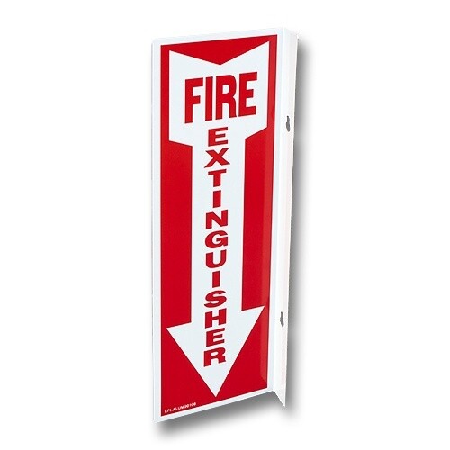 Aluminum 90 Degree Fire Extinguisher Down Arrow Angle Sign