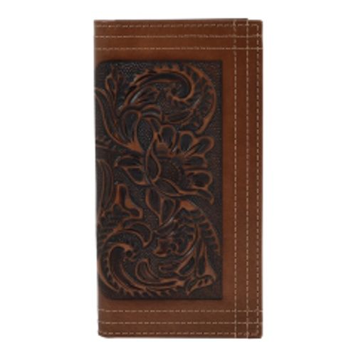 Justin Rodeo Wallet Tooled W/ Triple Stitch