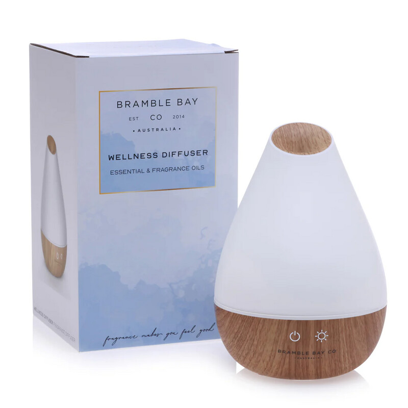 White Wellness Ultrasonic Diffuser (Timber Look Base)