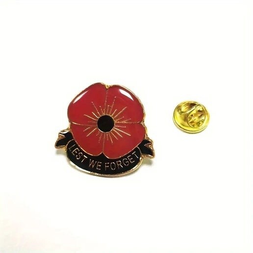 ANZAC Pin - Small red poppy LWF
