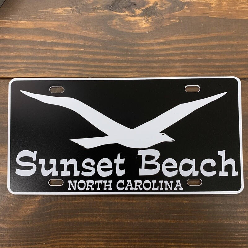 FULL SEAGULL BLACK LICENSE PLATE