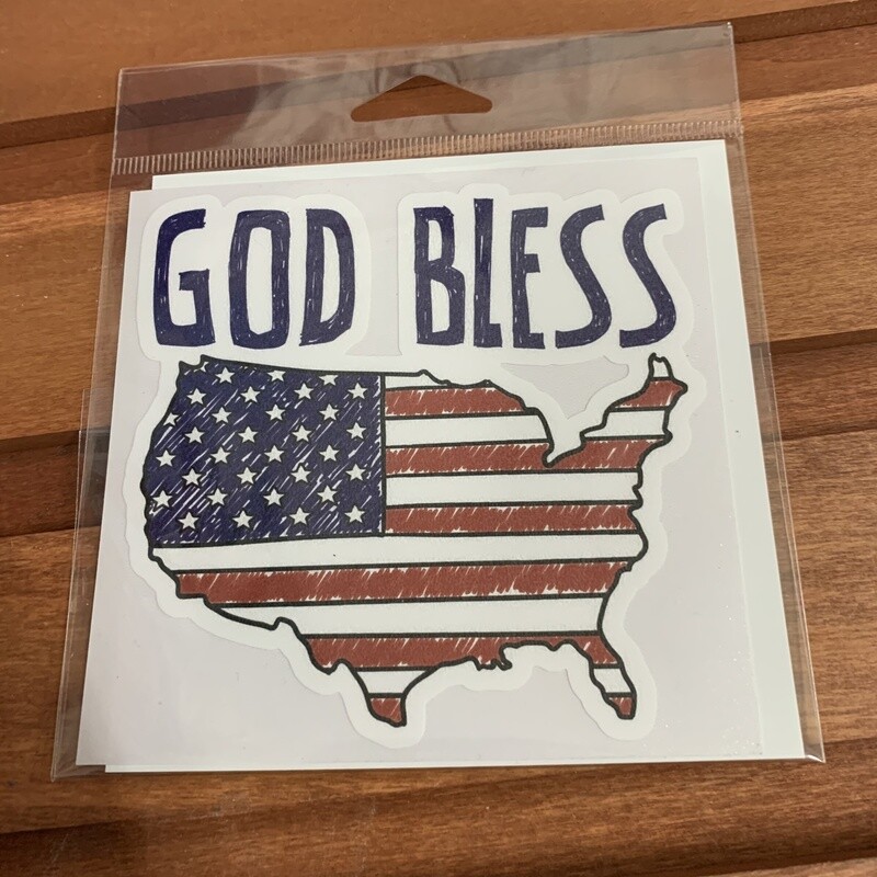 GOD BLESS USA STICKER (LARGE)