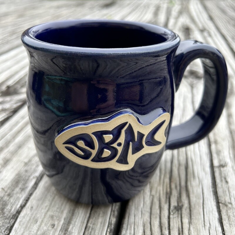 SBNC FISH POTTERY MUG ROYAL BLUE