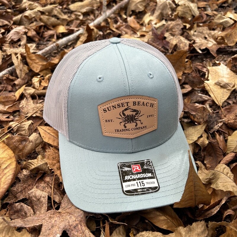 SBNC CRAB BADGE LEATHER PATCH CAP SMKBLUE/ALUM