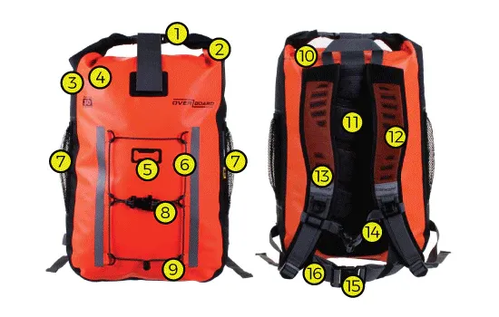 Overboard - Pro-Vis Waterproof Backpack - 30 Litres (Hi-Vis Orange)