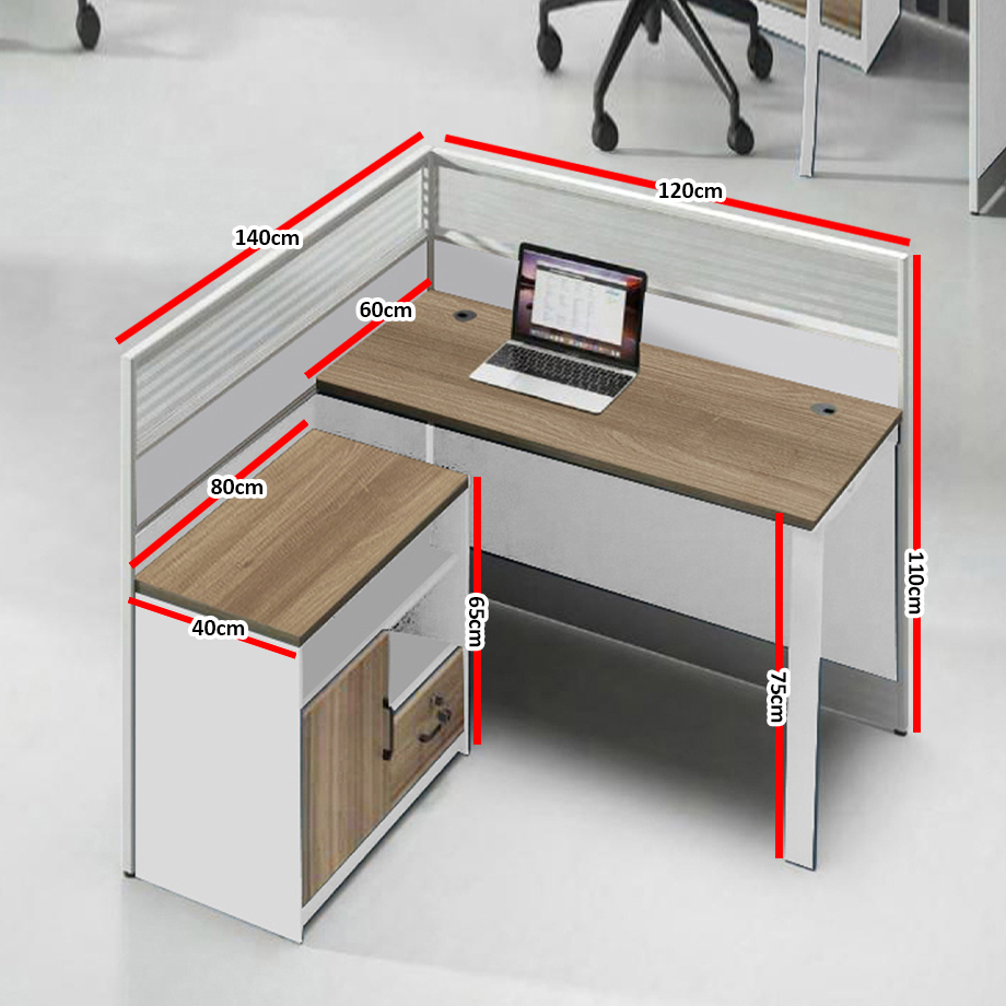 Ofix WS344Y 1 Seater Workstation Partition Cubicle with Movable Cabinet ...