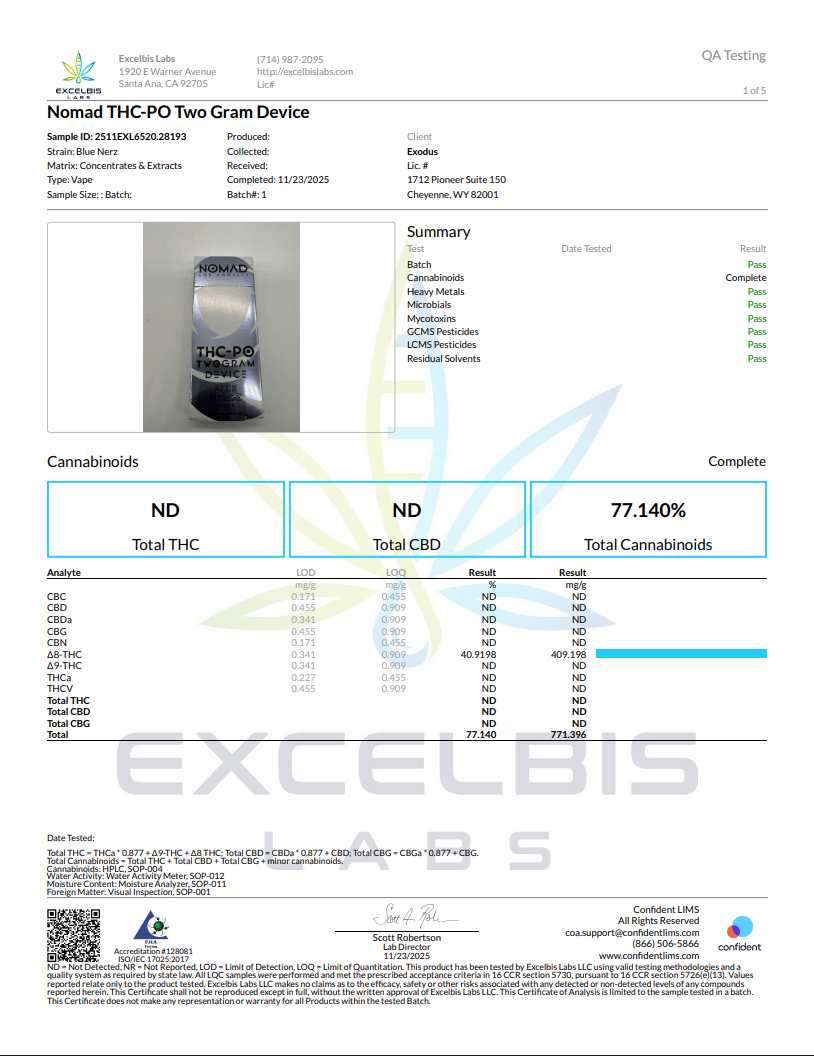 Exodus Nomad 2g THC-PO Disposable
