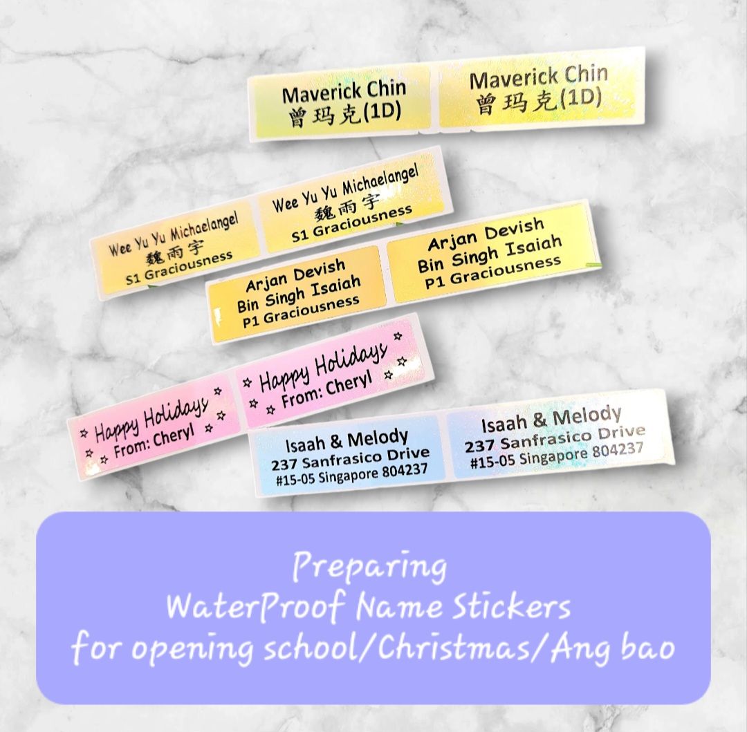 WaterProof Name Stickers & Customised Stamps ( Fabric ink & Normal ...