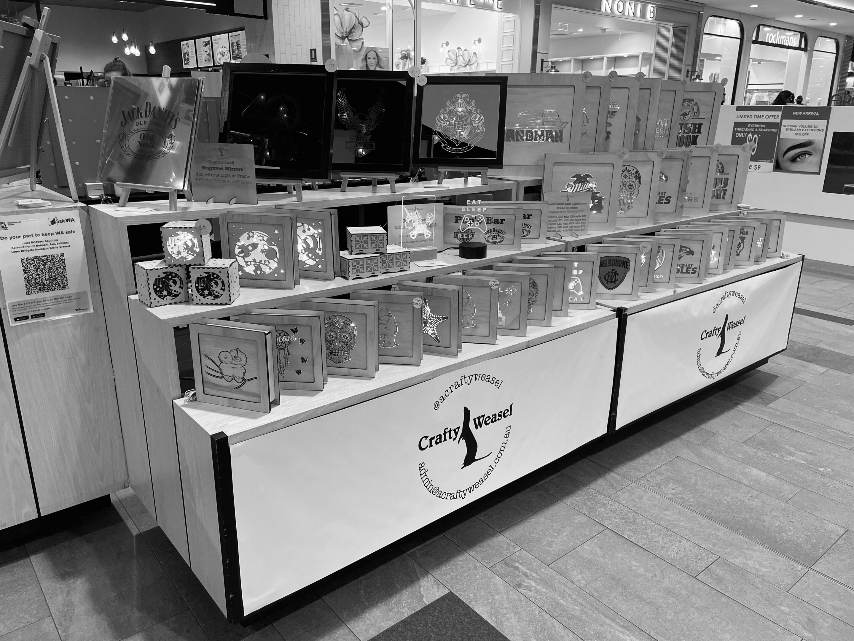 Lightboxes, signage, homewares, gifts, Perth, Crafty Weasel
